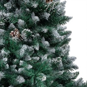 vidaXL Umělý vánoční stromek LED osvětlení sada koulí a šišky 210 cm [3077618] Barva: Růže