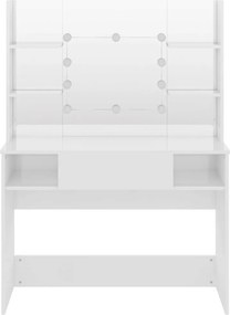 Kosmetický stolek s LED světly 100x40x135 cm MDF zářivě bílý 331539