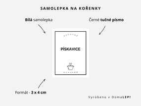PIRI-PIRI - Samolepka na kořenky 3 x 4 cm - DomaLEP varianta: PRŮHLEDNÁ - tučné písmo