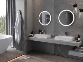 Mexen Oro, kulaté LED podsvícené koupelnové zrcadlo 60 cm, 6000K, topná podložka proti zamlžování, 9824-060-060-611-00