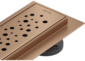 Mexen Flat 360° M12 otočný lineární odtok 90 cm, kartáčovaná měď - 1C21090-40