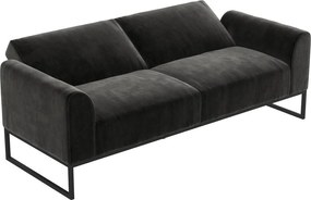 Černá sametová polohovací/rozkládací pohovka 217 cm Adley - II. jakost – CosmoLiving by Cosmopolitan