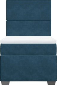 Box spring postel s matrací modrá 90 x 190 cm samet 3290784