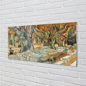 Obraz na skle Art abstraktní městský trh 140x70 cm