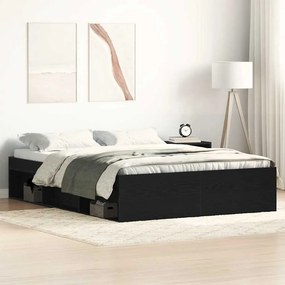 Rám postele bez matrace černý dub 140x190 cm kompozitní dřevo 3329338
