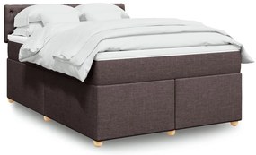 Box spring postel s matrací tmavě hnědá 140x190 cm textil 3288985