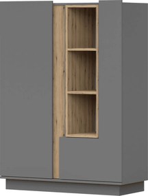 IDZ Knihovna GREY II 07, 100 cm Šedá/Dub Artisan