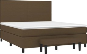 Box spring postel s matrací tmavě hnědá 180x200 cm textil 3136456
