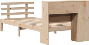 Postel s knihovnou bez matrace 75 x 190 cm masivní borovice 3322729
