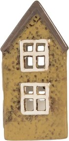 Zelený keramický domek na čajovou svíčku Lamont - 10*7*14 cm