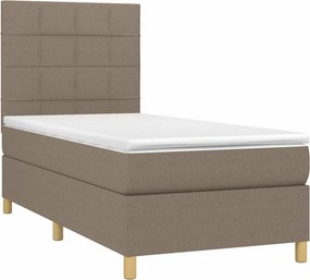 Box spring postel s matrací a LED taupe 80 x 200 cm textil 3135393