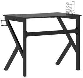Petromila Herní stůl s nohami ve tvaru K černý 90 x 60 x 75 cm