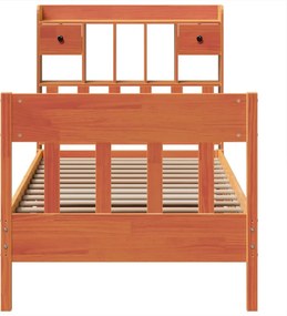 Postel bez matrace voskově hnědá 100 x 200 cm masivní borovice 3323268