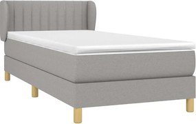 Box spring postel s matrací světle šedá 80 x 200 cm textil 3126917