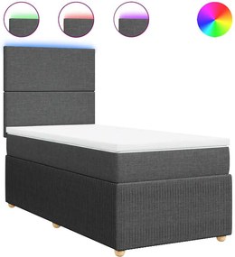 Box spring postel s matrací tmavě šedá 100 x 200 cm textil 3294261