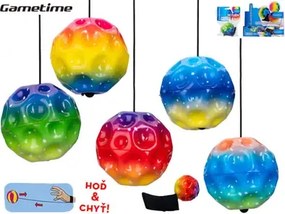 Míček na gumičce s úchytem na suchý zip / Hračka / Pěna / O 6 cm / 5 b