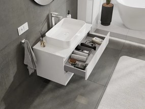 Mexen Orio, koupelnová skříňka 90 cm, 2 zásuvky, bílá lesklá, 91A10-09047-2-BFF00