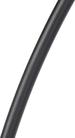Stojací lampa černá s hnědým a béžovým pruhovaným stínidlem 50 cm - XXL