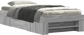 Rám postele šedý sonoma 90 x 200 cm kompozitní dřevo 3295497