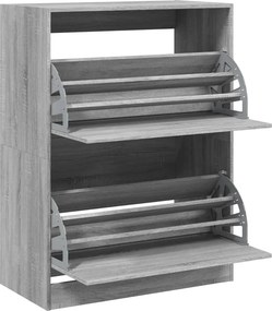 Botník se 2 výklopnými zásuvkami šedý sonoma 80 x 42 x 108 cm 3214404