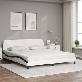 Postel s matrací Dover bílá a černá 180 x 200 cm umělá kůže 3208463