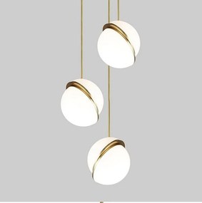 Toolight Toolight, závěsná stropní lampa akrylová koule 1xE27 APP481-1CP, bílá-zlatá, OSW-00598