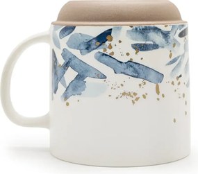 Hrnek Meno Tahy, 400 ml – porcelán New Bone China, akvarelové tahy a zlaté detaily