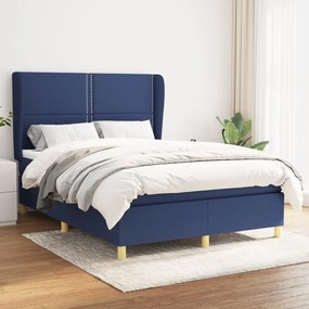 Box spring postel s matrací modrá 140x200 cm textil 3128451