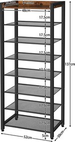 Botník Vasagle Deromi 52 cm hnědý/černý