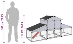 vidaXL Marketos Kurník s výběhem a kukaní na snášení vajec hliníkový