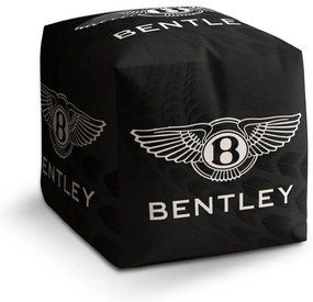 Sablio Taburet Cube Logo Bentley Černý: 40x40x40 cm