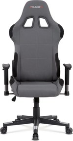 Kancelářská židle houpací mech., plast. kříž, šedá + černá látka – opěrák 90°–180° Šedá