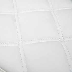 Vinsetto pojízdná stolička Výškově nastavitelná otočná pracovní stolička do kanceláře a salonu, imitace kůže, bílá Ø35,5 x 51-67 cm | Aosom.de