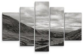 Sablio Obraz - 5-dílný Černobílé údolí - 125x90 cm