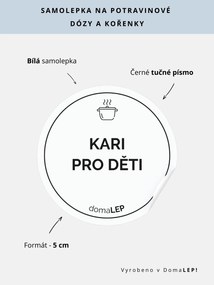 Samolepka na kořenky KARI PRO DĚTI bílá 5 cm tučné písmo