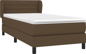 Box spring postel s matrací tmavě hnědá 90x200 cm textil 3126296