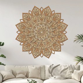 dřevo života 2 vrstvá mandala ROZKVĚTU Rozměry šxv (cm): 60x60, Zvolte barevný dekor: javor-horsky dub