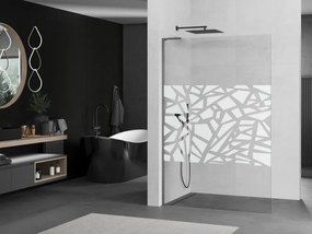 Mexen Kioto L, sprchová zástěna Walk-In 100 x 200 cm, 8mm čiré sklo bílý vzor, ​​grafitový profil, 800-100-103-66-85