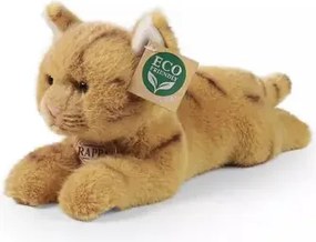 RAPPA Plyšová kočka ležící hnědá 20 cm / ECO-FRIENDLY / od 0 let