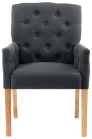 vidaXL Jídelní židle s područkami 2 ks šedé textil
