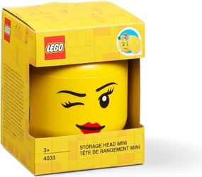 Žlutý úložný box LEGO® Wink, ø 10,6 cm