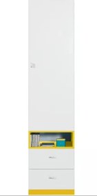 Meblar Skříň Mobi MO3 Barva: bílý lux + žlutá