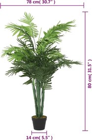 vidaXL Umělá palma 18 listů 80 cm zelená [359004]