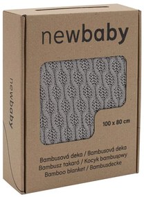 Bambusová pletená deka New Baby se vzorem 100x80 cm grey Barva: Šedá