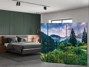 Paraván klidné jezero v horách Rozměr: 225 x 180 cm