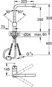 Grohe Minta - Dřezová baterie s výsuvnou koncovkou chrom