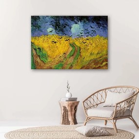 Gario Obraz na plátně Pšeničné pole s havrany - Vincent van Gogh reprodukce Rozměry: 60 x 40 cm