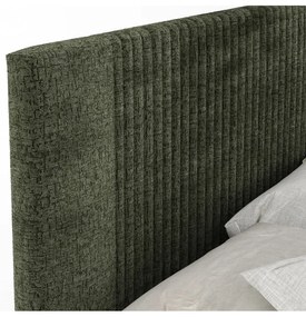 Tmavě zelená boxspring postel s úložným prostorem 180x200 cm Bergamo – Maison de Rêve
