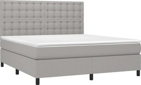 Box spring postel s matrací světle šedá 160 x 200 cm textil 3142105