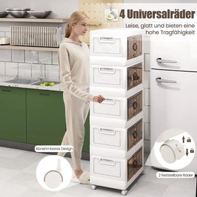 Costway Skládací úložný box s víkem 316 Úložné boxy L 5 sada plastová krabice